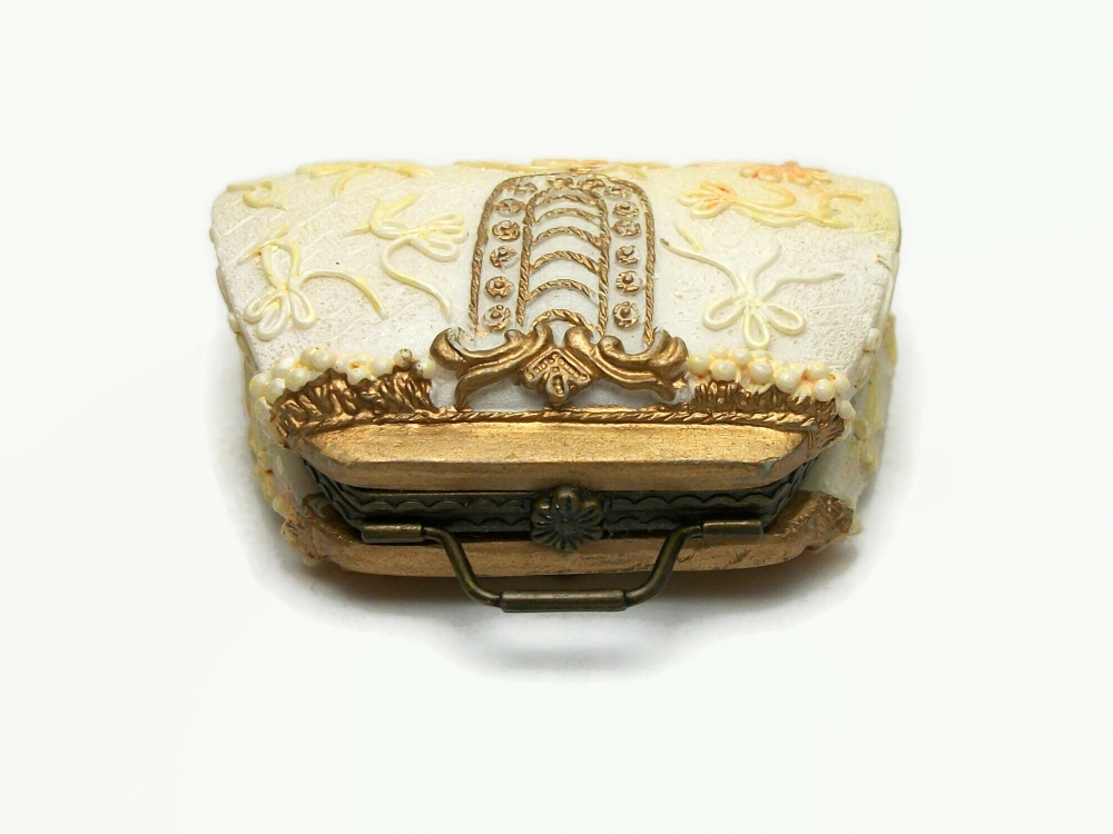 Vintage Purse Shaped Trinket Box Handbag Shaped Resin Ring Box | Felt ...