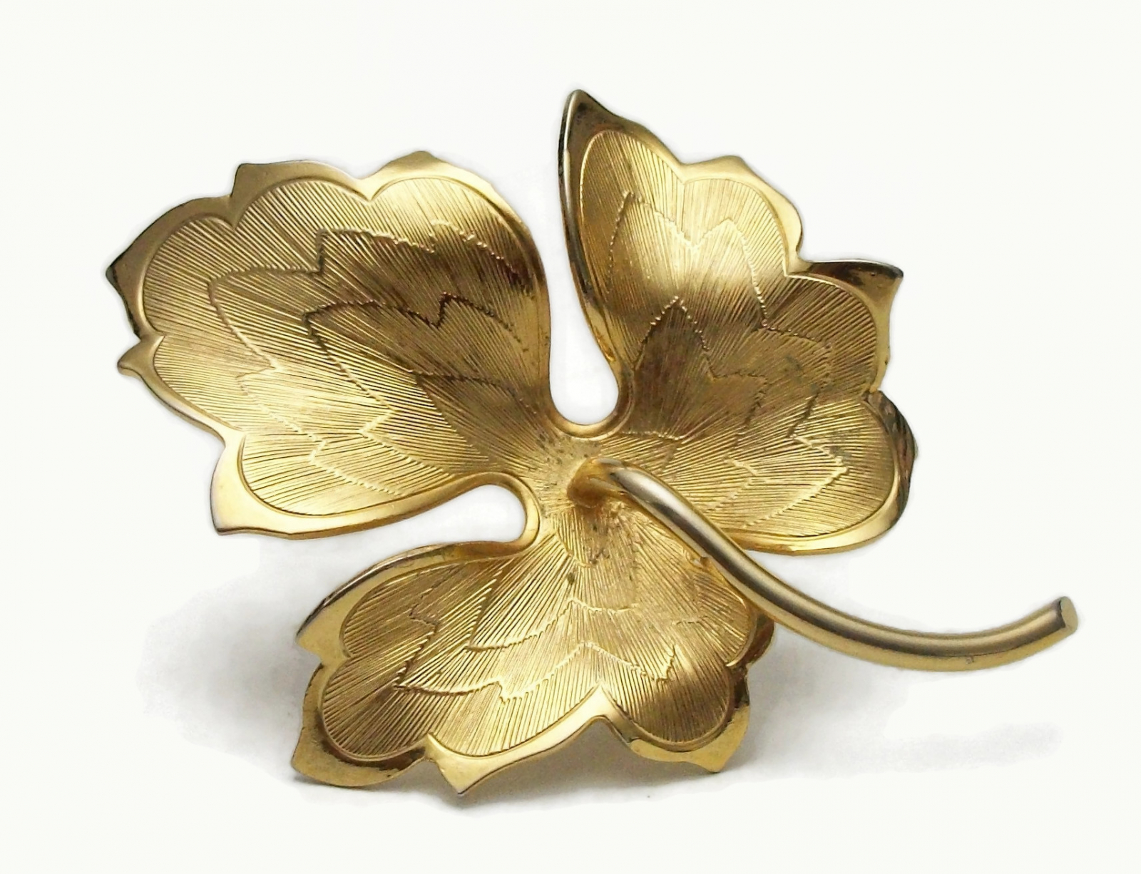 Vintage Gold Leaf Brooch Lapel Pin Textured Gold Metal Detailed Autumn ...