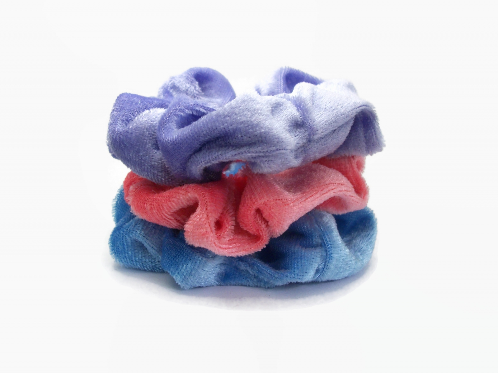 Velvet Hair Scrunchie Set of Three Scrunchies Pink Blue Purple Scrunchy ...