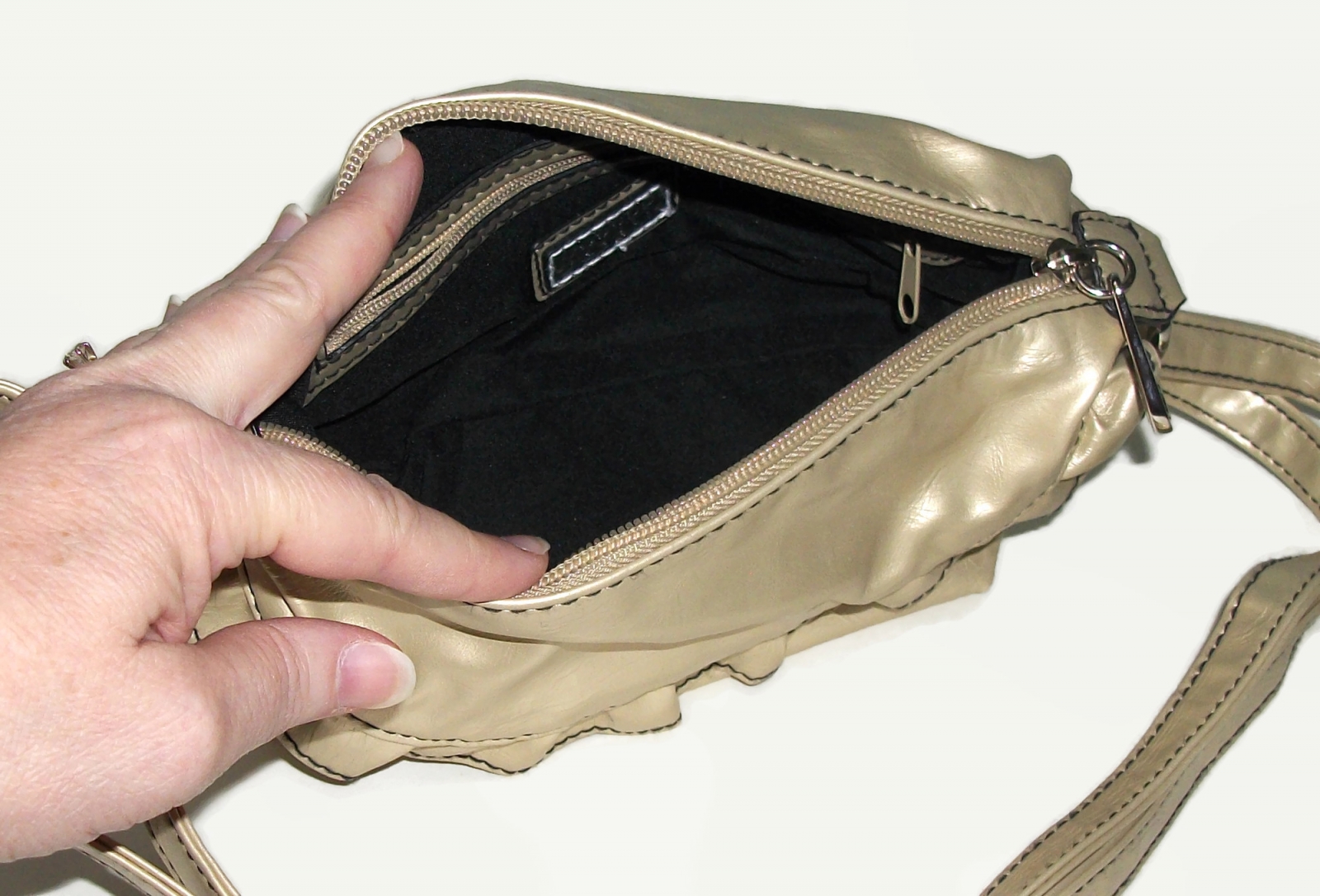 Rosetti Small Metallic Gold Purse with Ruffle Handbag Shoulder Bag ...