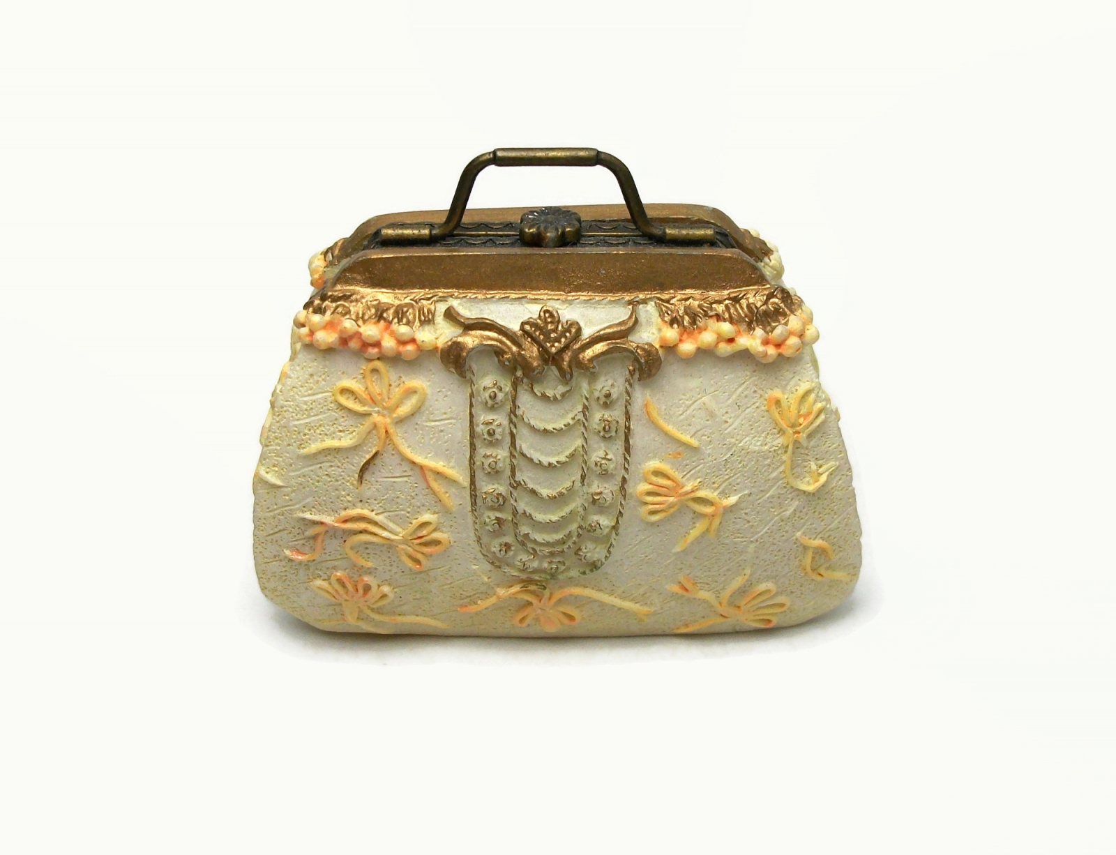 Vintage Purse Shaped Trinket Box Handbag Shaped Resin Ring Box | Felt ...