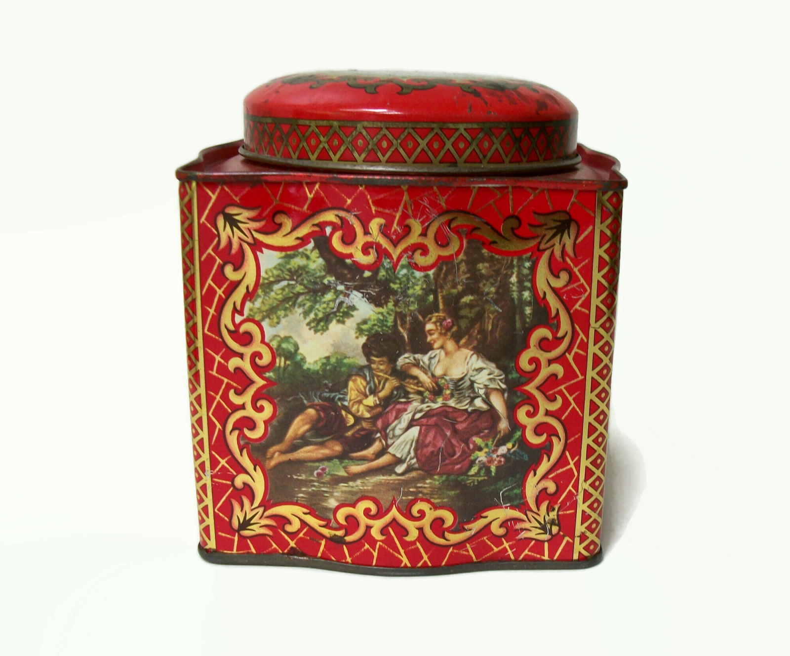 Home & Living Vintage Tin Red and Gold Tea Tin Designed by Daher Boxes ...