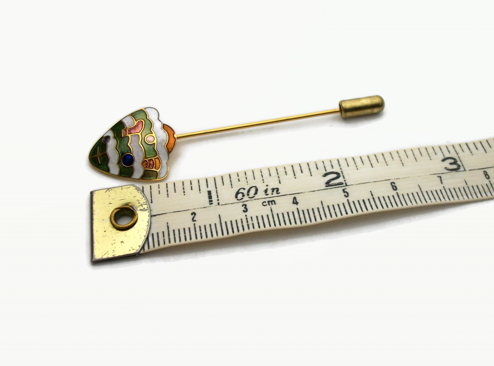 Vintage Cloisonne Enamel Christmas Tree Stick Pin Lapel Pin | Felt in ...