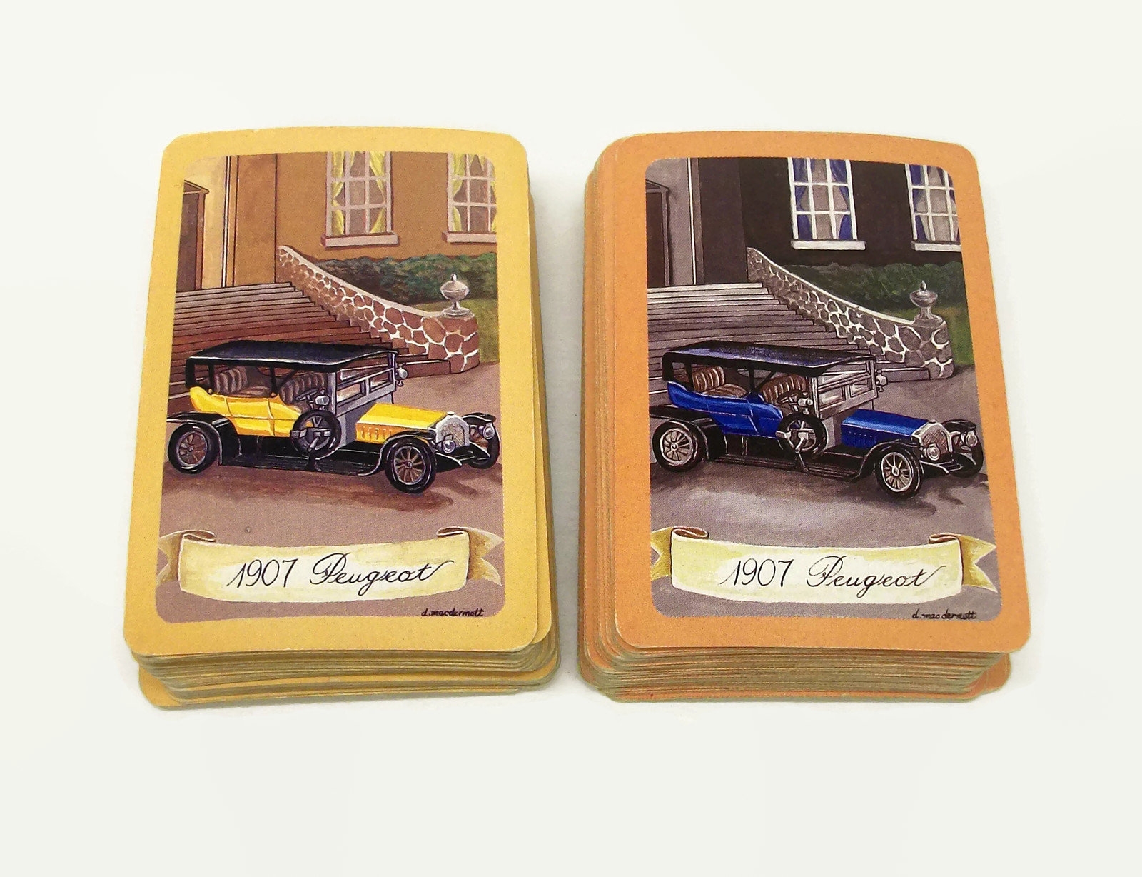 Vintage Peugeot Antique Car Playing Cards Two Complete Decks with Three ...