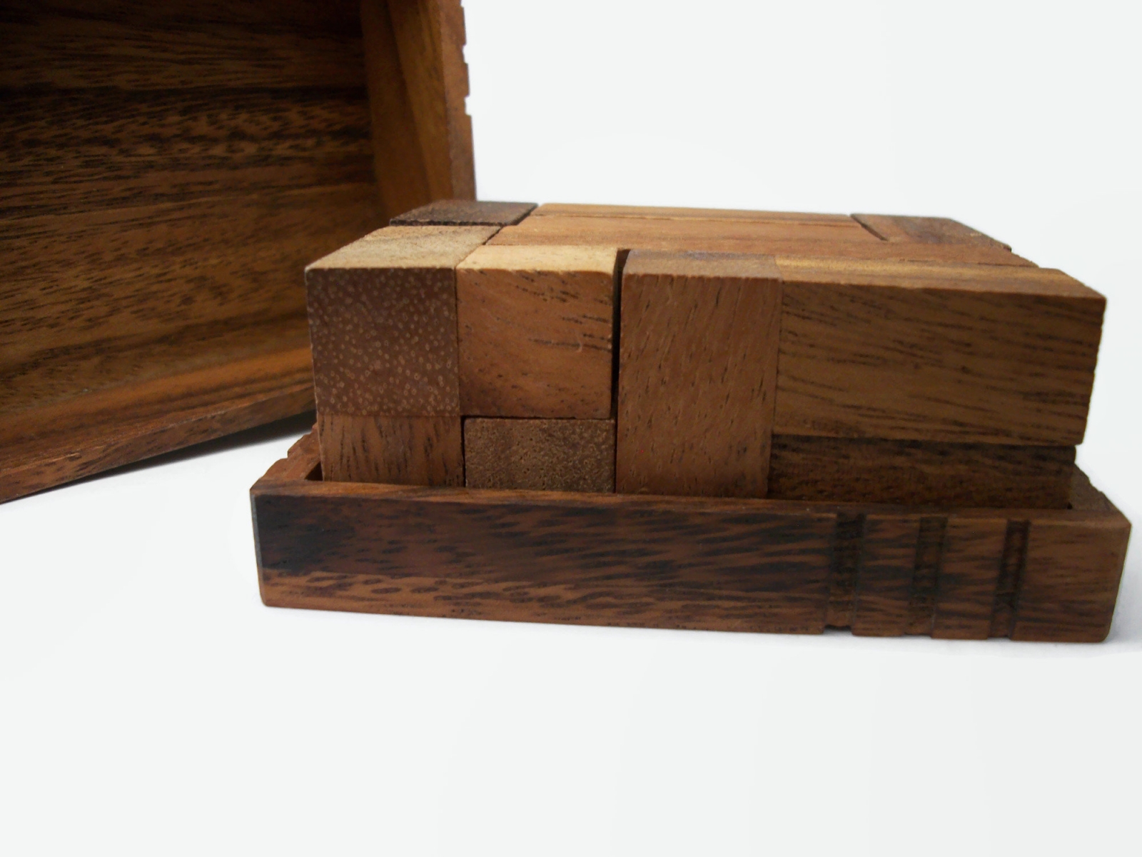 Vintage Wood Box of Puzzle Blocks Wooden Puzzle Toy Game Home Decor ...