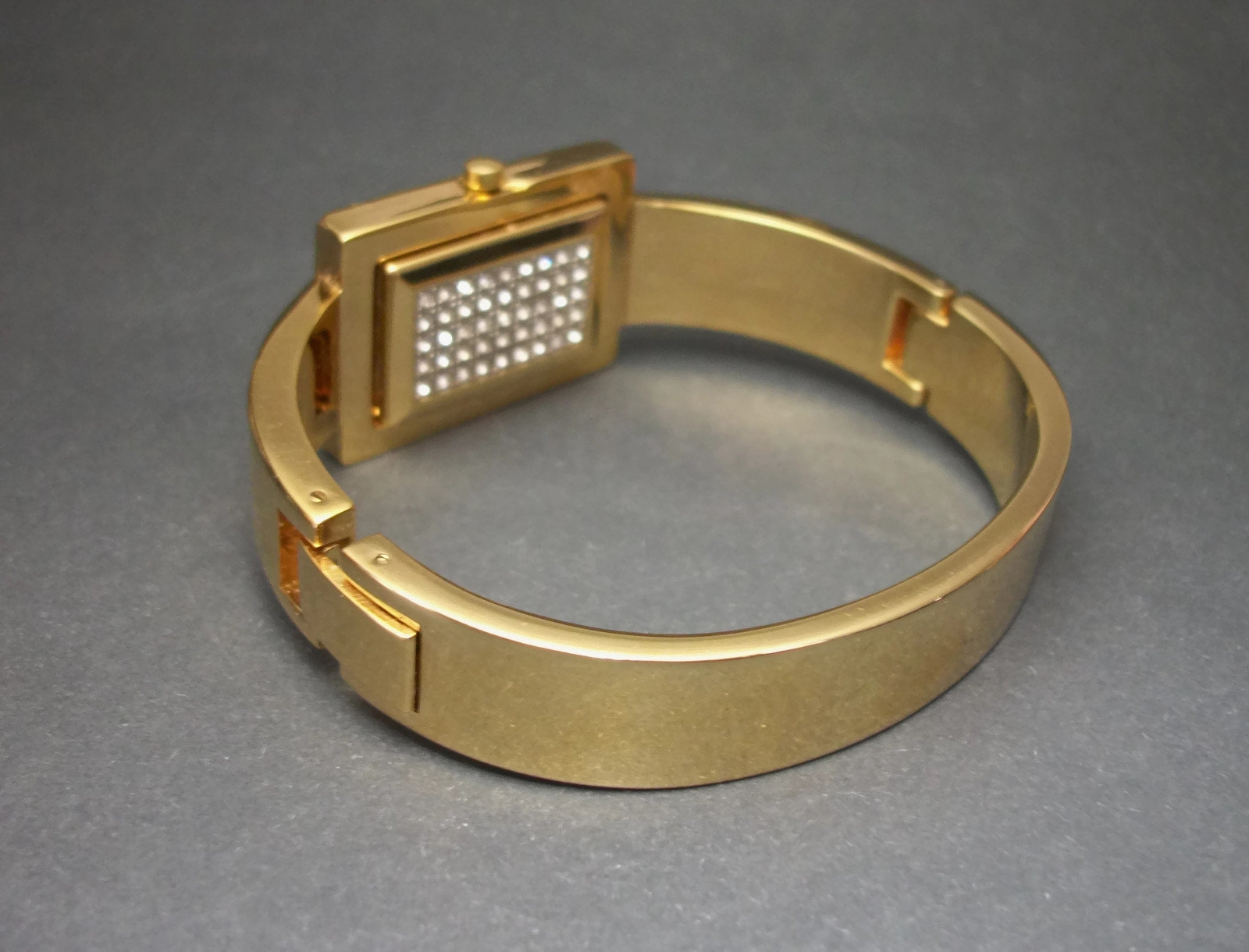 Joan Rivers Gold Tone Pave Crystal Quartz Watch & Reversible Hinged ...