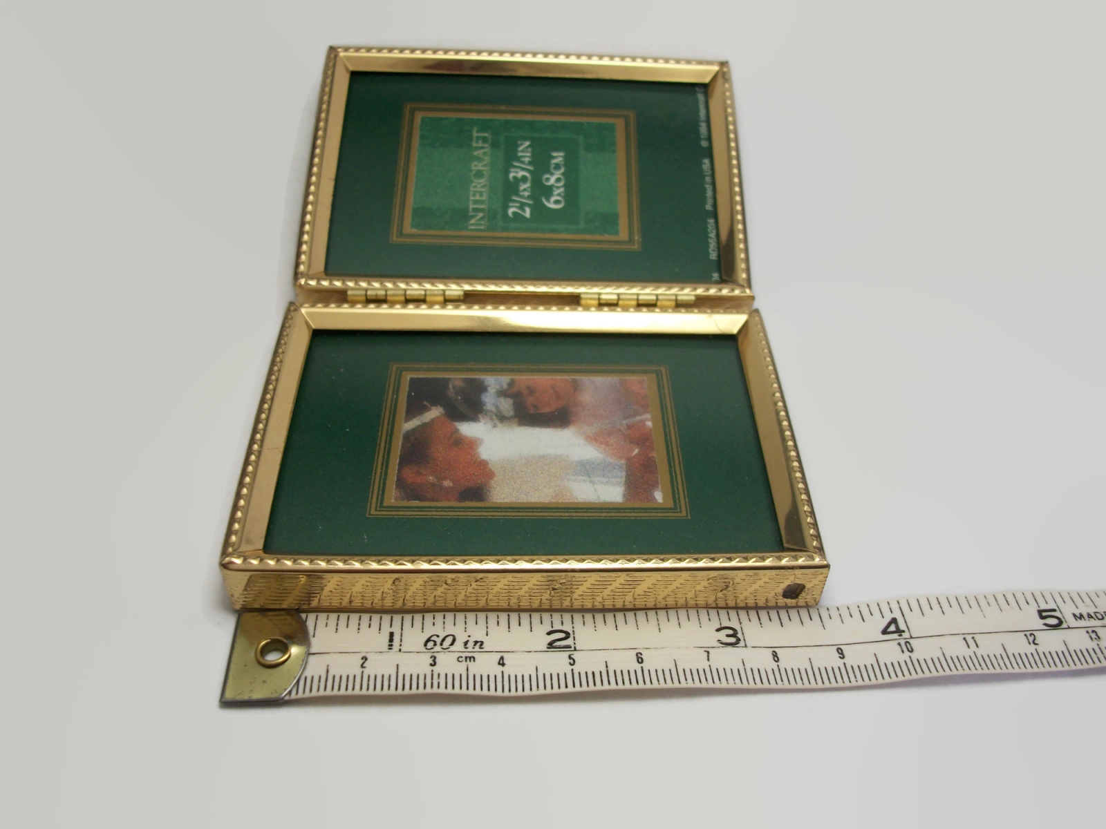 Vintage Double Bi-Fold 3x2 Picture Frame Gold Tabletop 2x3 Picture ...