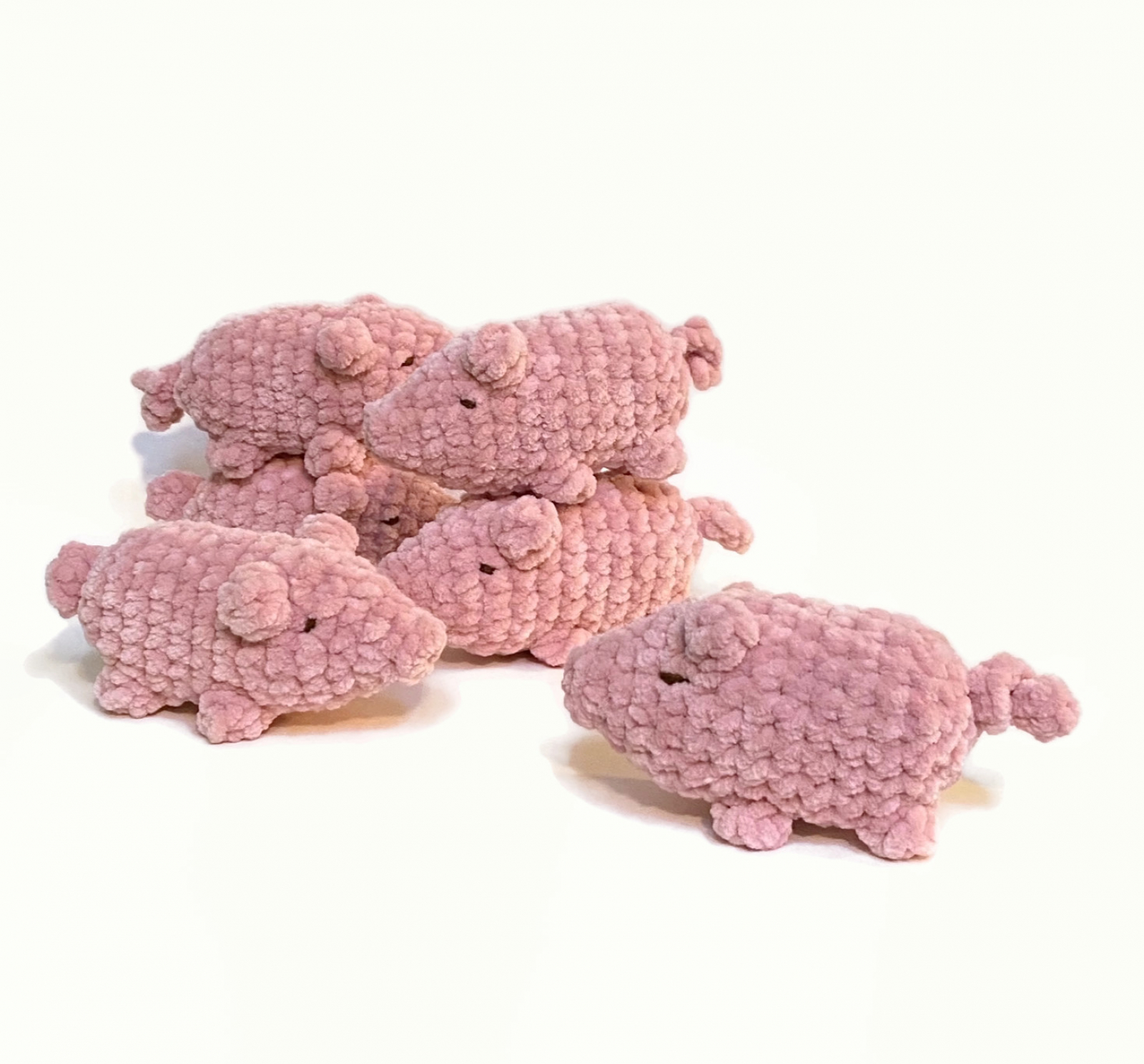 Amigurumi Crochet Pig Soft Chunky Yarn 6 inches long Piggy Plushie ...