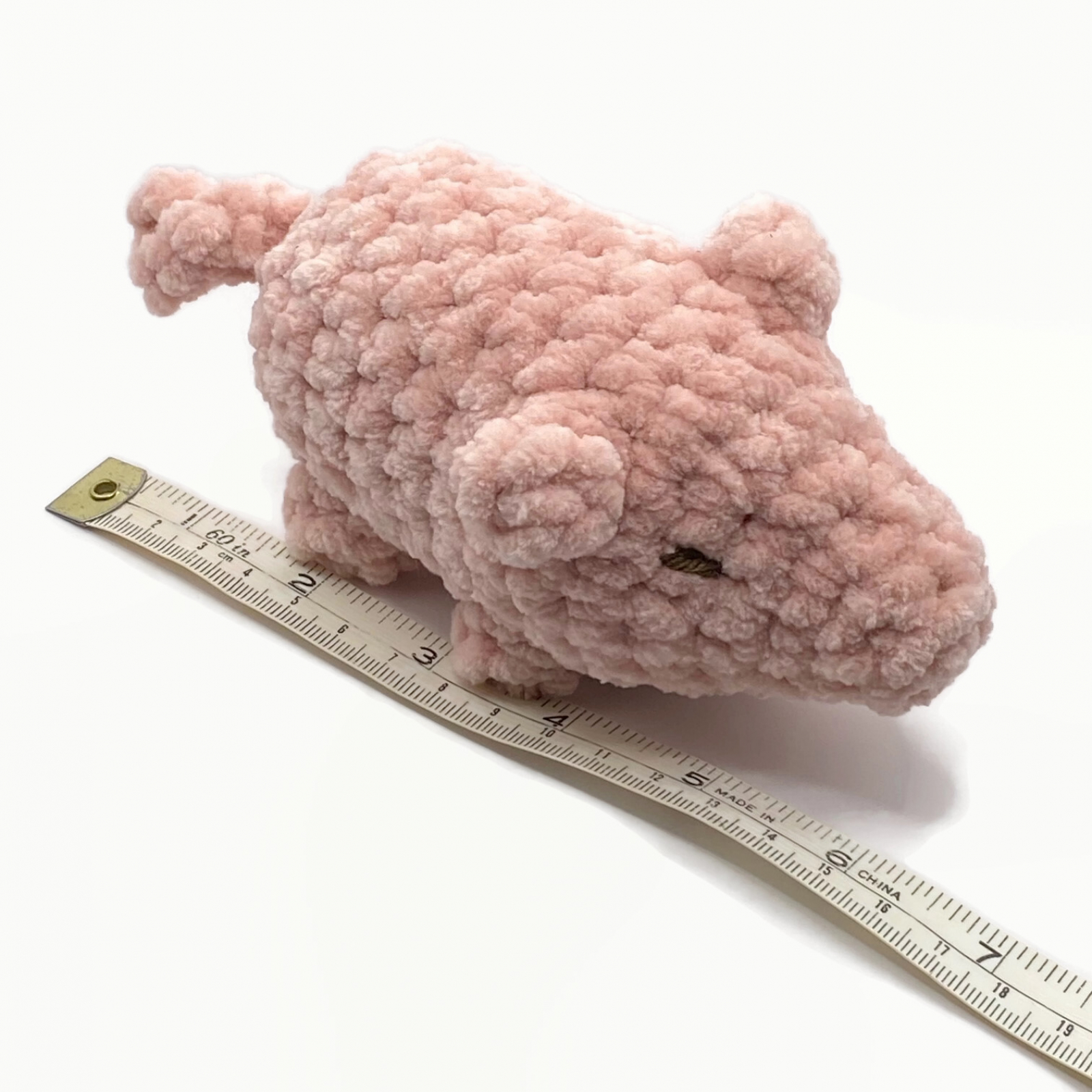 Amigurumi Crochet Pig Soft Chunky Yarn 6 inches long Piggy Plushie ...