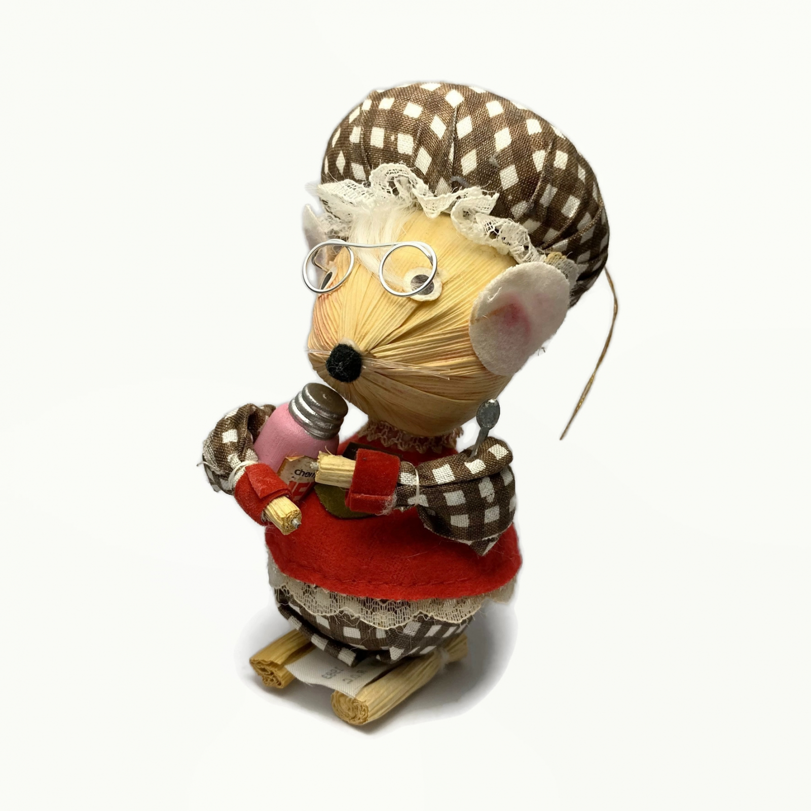 Vintage Kurt S. Adler Corn Husk Mice Ornaments 1983 with Jam Jar and Cider Jug | Felt in My ...